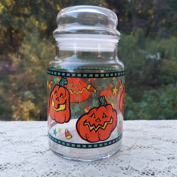 Libbey | Holiday | Vintage Halloween Jar Jack O Lanterns And Candy Corn ...